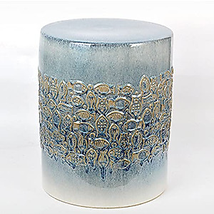 JCAKES Modern and Simple Ceramic Stools, Antique Ceramic Drum Stools with Furnishings, and Rich Stools Every Year. (Size : B)