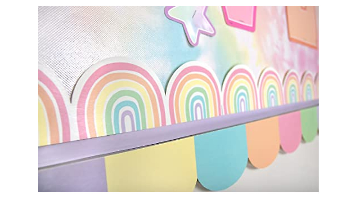 Pastel Pop Rainbows Border Trim for Classrooms - 50ft