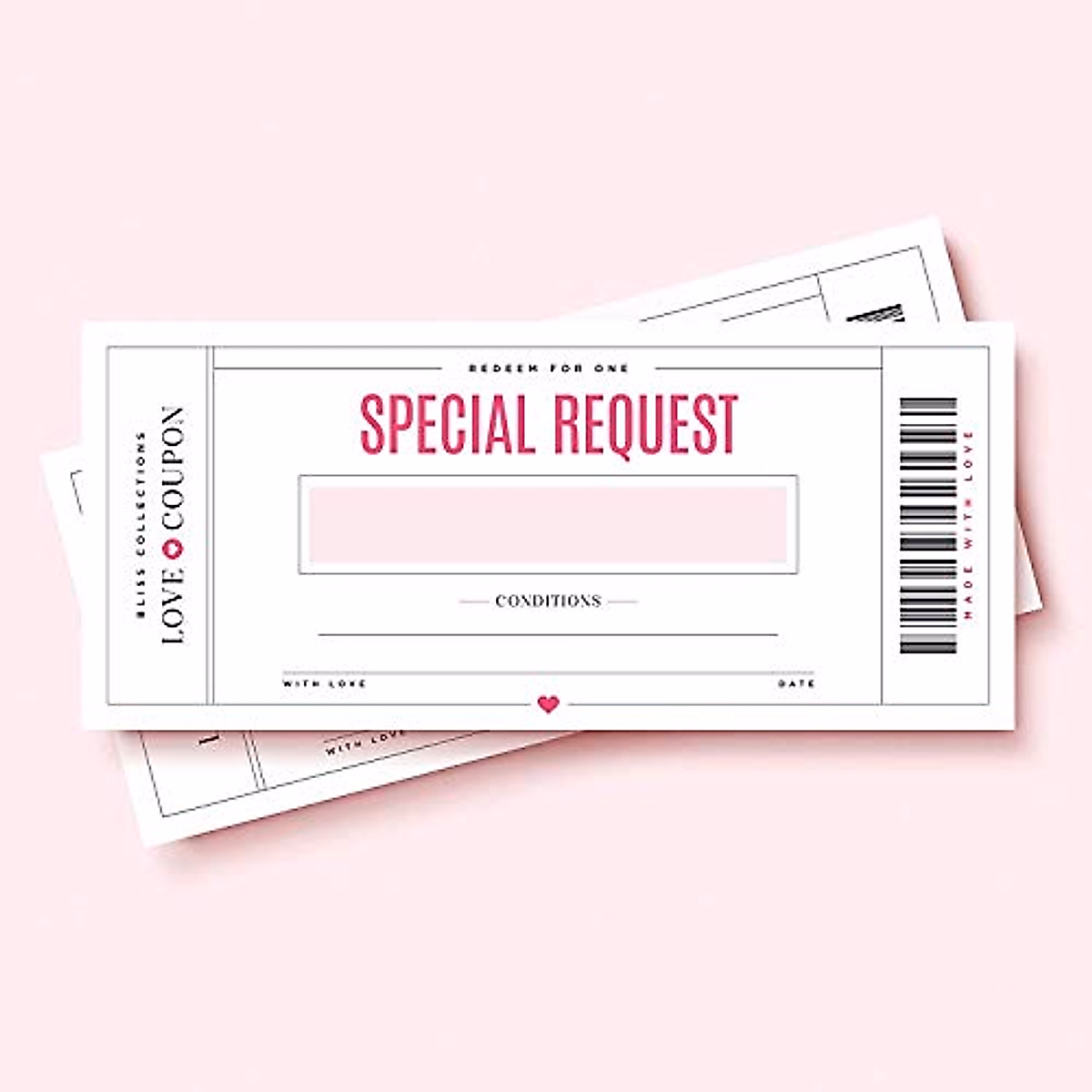 Bliss Collections Love Coupons for Him or Her, Husband, Wife, Boyfriend, Girlfriend or Couples. Unique Romantic Valentines Day, Christmas or Birthday Gift — 15 Unique Cards