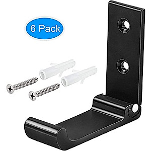 AMMAKER Folding Coat Hooks - 8 Pack Foldable Wall Hooks Aluminum Alloy Wall Mounted Coat Clothes Hook, Heavy Duty Coat Hanger Home Storage Hooks w/ Screws for Jacket Towel Key Bags Headset, Black