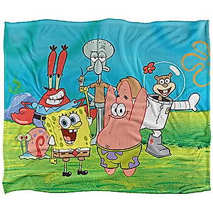 Spongebob Blanket, 50"x60" Spongebob Group Scene Silky Touch Super Soft Throw Blanket