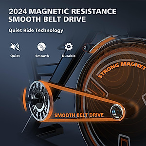 YOSUDA PRO Magnetic Exercise Bike 350 lbs Weight Capacity - Indoor Cycling Bike Stationary with Comfortable Seat Cushion, Silent Belt Drive