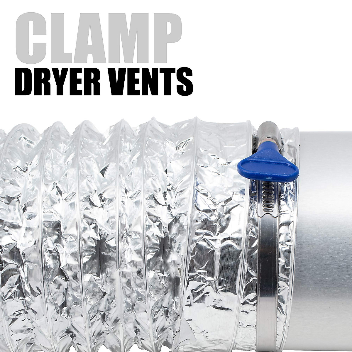 4 Inch Thumb Screw Key Adjustable 304 Stainless Steel Hose Clamps, Pipe Clamp, Worm Gear Clamps, Dryer Vent Clamp, Dust Collection, Automotive, RV Clamp 10 pack … (4" Hose Clamps)