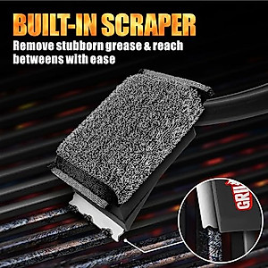 GRILLART Grill Brush Bristle Free, SteamWizards [Ultra Safe & Efficient] Grill Cleaner Brush with 1 Replacement Head, for Cast Iron and Stainless Steel Grates, BBQ Grill Brush for Outdoor Grill
