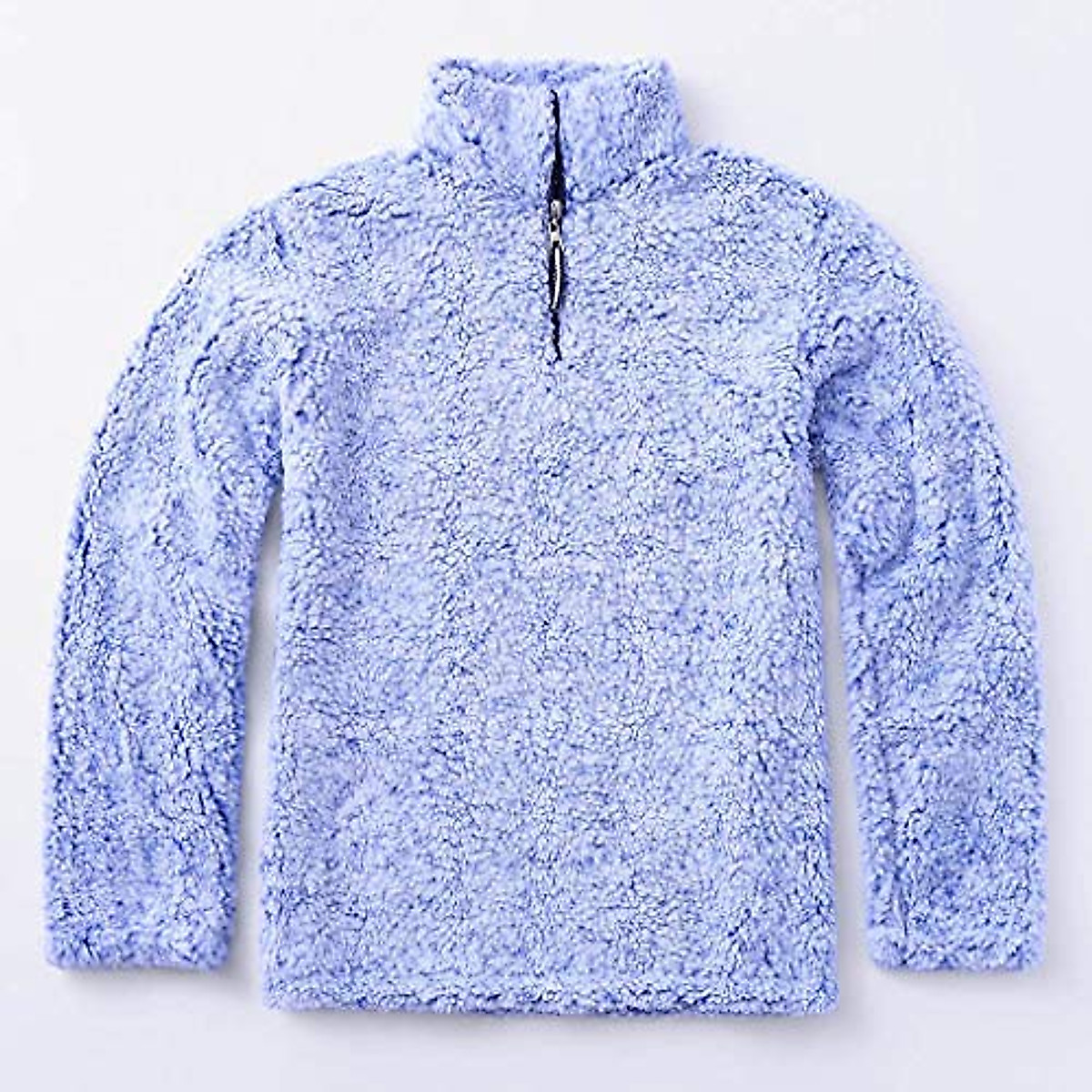 Men's Pullover Winter Workout Thenlian Men Warm Fluffy Winter Solid Casual Zip Up Sweatshirt Pullovers Outwear(Blue, XXL)