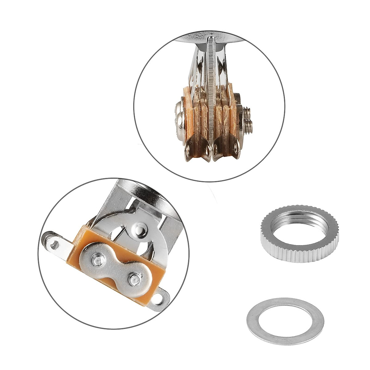 TintJungle 3 Way Short Straight Guitar Toggle Switch Pickup Selector with Tip Knob Caps Compatible with Gibson Toggle Les Paul Electric Guitars(Chrome Tip)