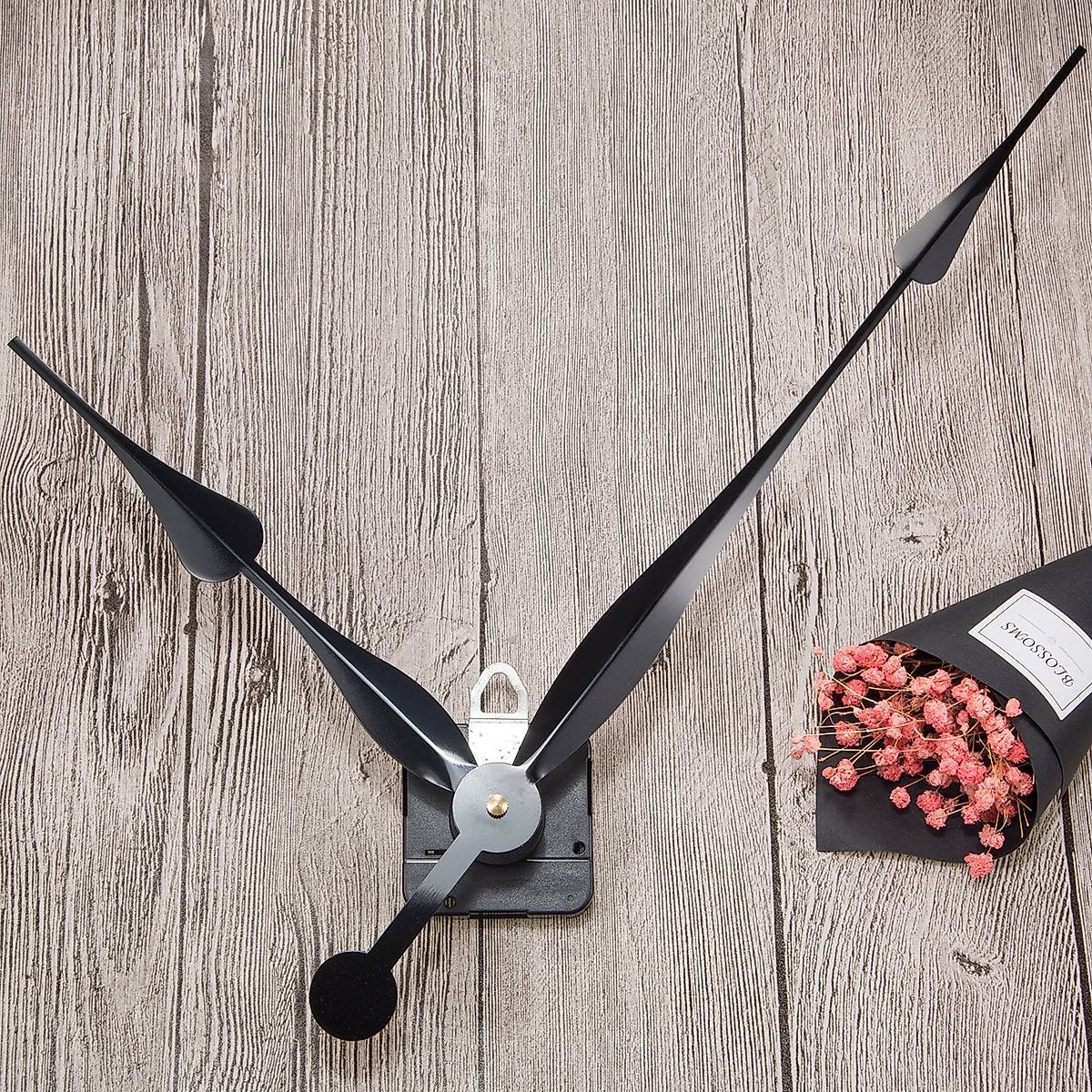 High Torque Quartz Clock Movement Clock Replacement Mechanism with 12 Inch Long Spade Hands for DIY Clock (Black, Shaft Length 1/10 inches/ 23 mm Shaft Length)