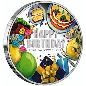 2023 P HAPPY BIRTHDAY 1 oz silver coin $1 Seller Proof