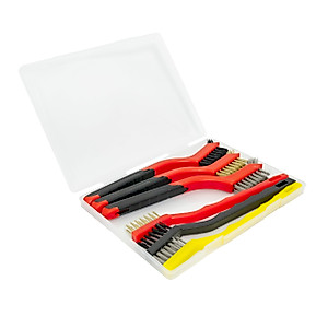 6Pcs Wire Brush Set, Stainless Steel/ Brass/ Nylon Bristle Brushes for Cleaning Rust, Scratch Wire Brushes for Cleaning Welding Slag, Paint and Dirt Removal