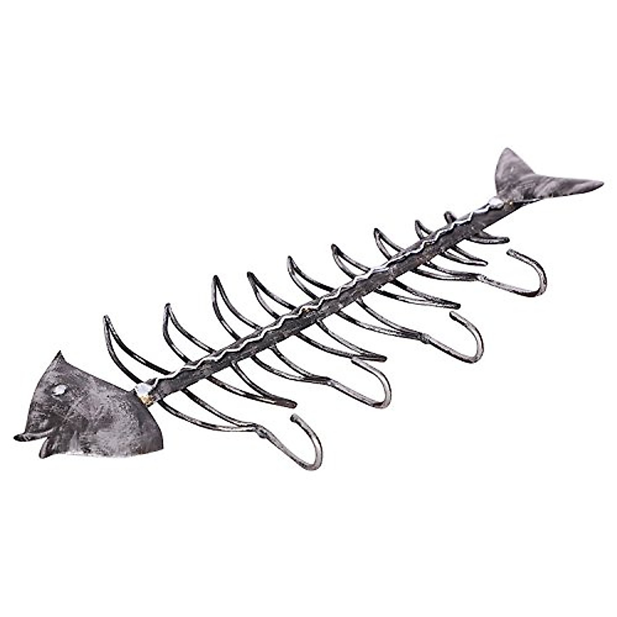 Crafia Unique Fish Skeleton Key Holder for Wall and Towel Hook | Fish Bones Towel Hanger and Hooks | 4 Hooks Key Holder for Wall