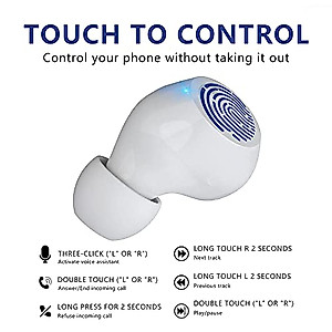 Halfic Kids Wireless Earbuds for Small Ears – Bluetooth 5.0 Headphones with Microphone and Noise Reduction – 36H Playtime IPX5 Waterproof Touch Control, HiFi Stereo Earphone for Adult