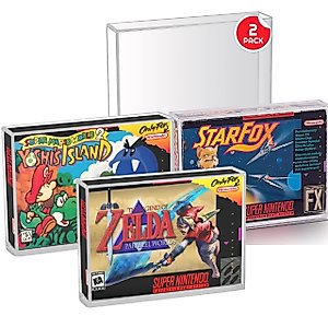 EVORETRO Clear Acrylic Protector Case Compatible with SNES & N64 Games Storage Box, 4MM Thick, Scratch, Dust, UV Resistant (Pack of 2)