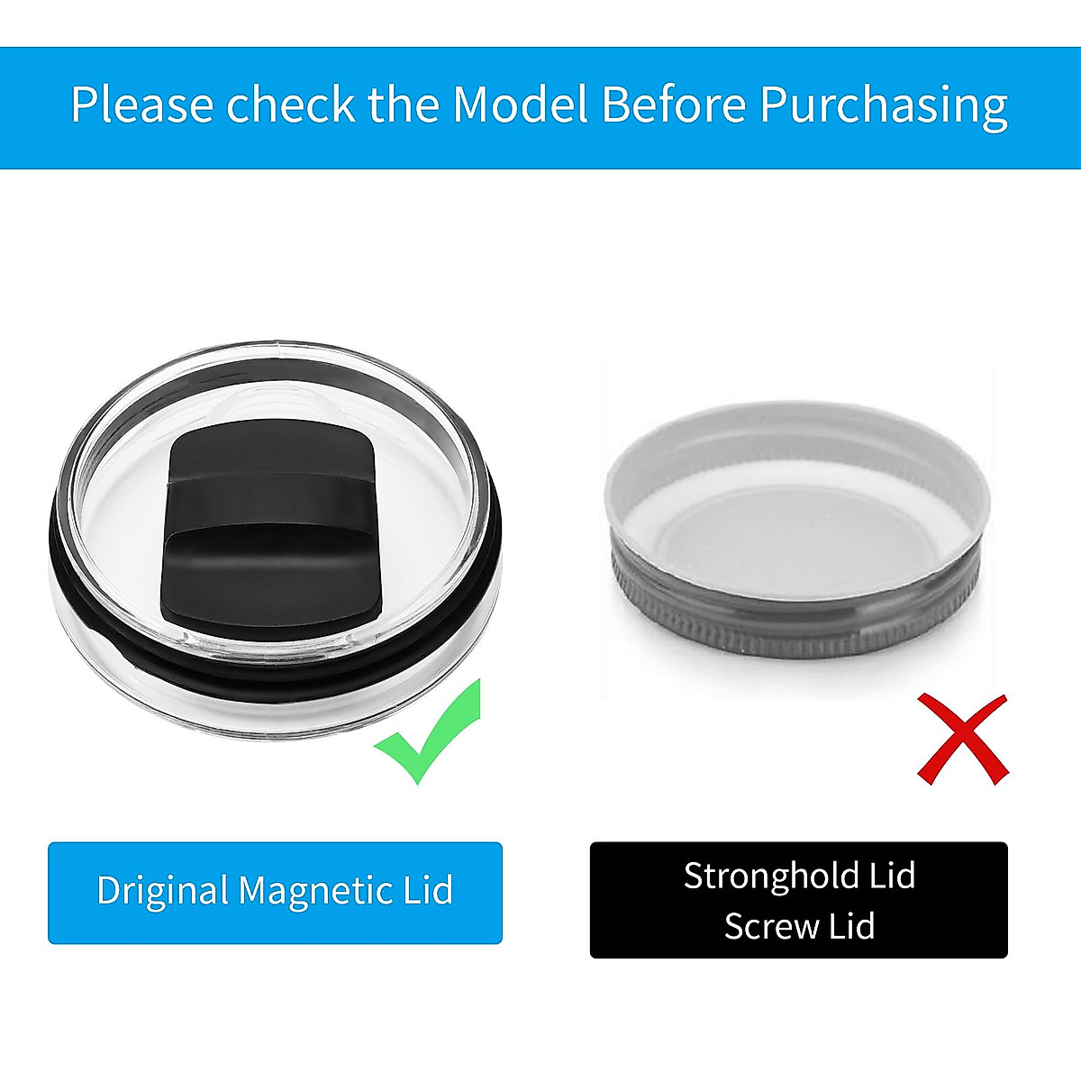 2PCS Magnetic Slider Replacement For Yeti Magnetic Lids No Spil Lids Covers Top Magnetic Sliders For 10 Oz 14 Oz 16 Oz 20 Oz 26 Oz 30 Oz (2black)