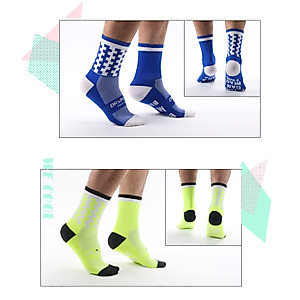 GuaziV Cycling Socks for Men & Women，Colorful Compression Hiking Socks Running Socks for Travelling, Walking, Climbing