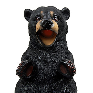 Ebros Gift Rustic Western Forest Animal Drunken Black Bear Wine Oil Bottle Holder Figurine 10" Long Cabin Lodge Farmhouse Country Accent Decor