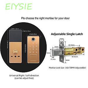 Cerraduras Inteligentes para Puertas, Con Aplicación | Teclado con Pantalla Táctil/Bloqueo Automático/Fácil Instalación, Compatible con Amazon Alexa/Google Assistan, Cerradura Digital de Casa Oro,