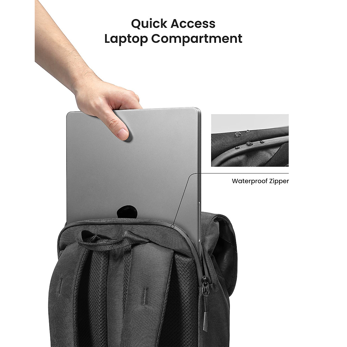 tomtoc Flap Laptop Backpack, Water-Resistant Durable Travel Backpack Rucksack for 13-16 Inch MacBook/15.6 Inch Notebook, Large Capacity Daypack for Work, School, Commuting, Weekend Holiday, 17L, Black