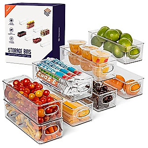 ClearSpace Plastic Pantry Organization and Food Storage Bin – Great Kitchen Organization and Kitchen Storage – Fridge Organizer Bins, Pantry Storage – 8 Pack