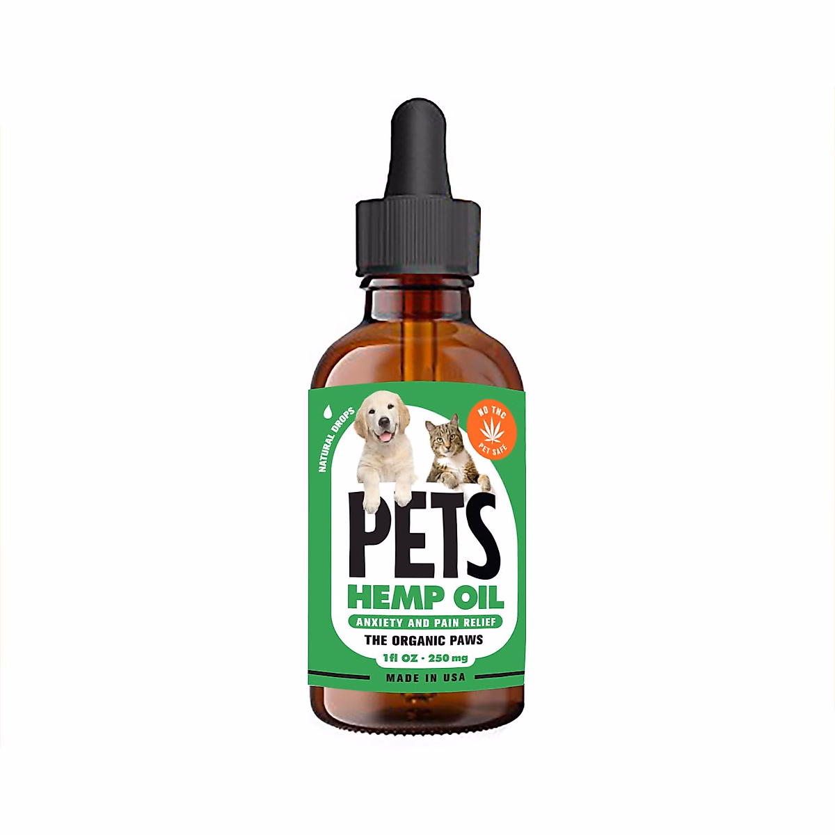 Organic Hemp Oil for Pets - Herbal Drops - Separation Anxiety and Pain Relief - Stress Support - Calming Effect - Supports Hip & Joint Health - Reduce Pain and Inflammation - 100% Natural