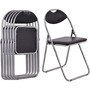 ARLIME Folding Chairs Set of 6, Foldable Chairs w/Handle Hole, Steel Frame, 330 Lbs Weight Capacity, Stackable Padded Folding Chairs for Events Wedding Party