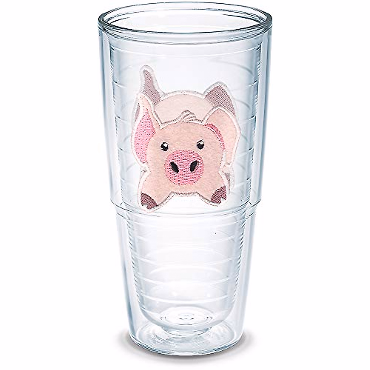 Tervis Front & Back Pig Made in USA Double Walled Insulated Tumbler Travel Cup Keeps Drinks Cold & Hot, 24oz - No Lid, Clear