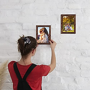 Giftgarden 5x7 Picture Frame Brown Set of 7 Rustic Walnut-Color Photo Frames 5 by 7 for Wall or Tabletop