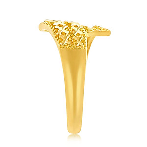 CHOW SANG SANG 999.9 24K Solid Gold Price-by-Weight 3.36g Gold Geometric, Cross Band Ring for Women 57601R | Size Adjustable (Approx. 0.09tael (~3.36g), Adjustable)