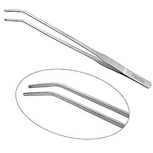 FEITA Extra Long 15 Inch Tweezer Tongs Stainless Steel Curved Tip - Aquarium Fishtank, Mega Reptile Feeding Tweezers