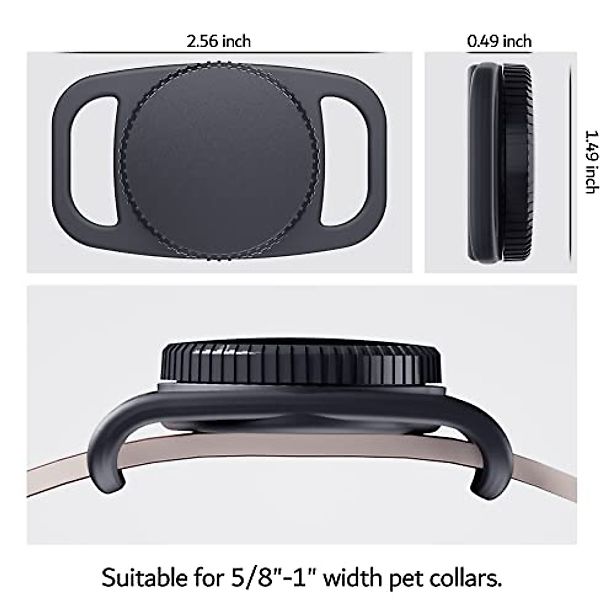 PZOZ Waterproof Airtag Dog Collar Holder (2 Pack) for Apple AirTag, Plastic & Silicone Pet Collar Case Anti-Lost Air Tag Cover Holder for Cat Dog GPS Tracker