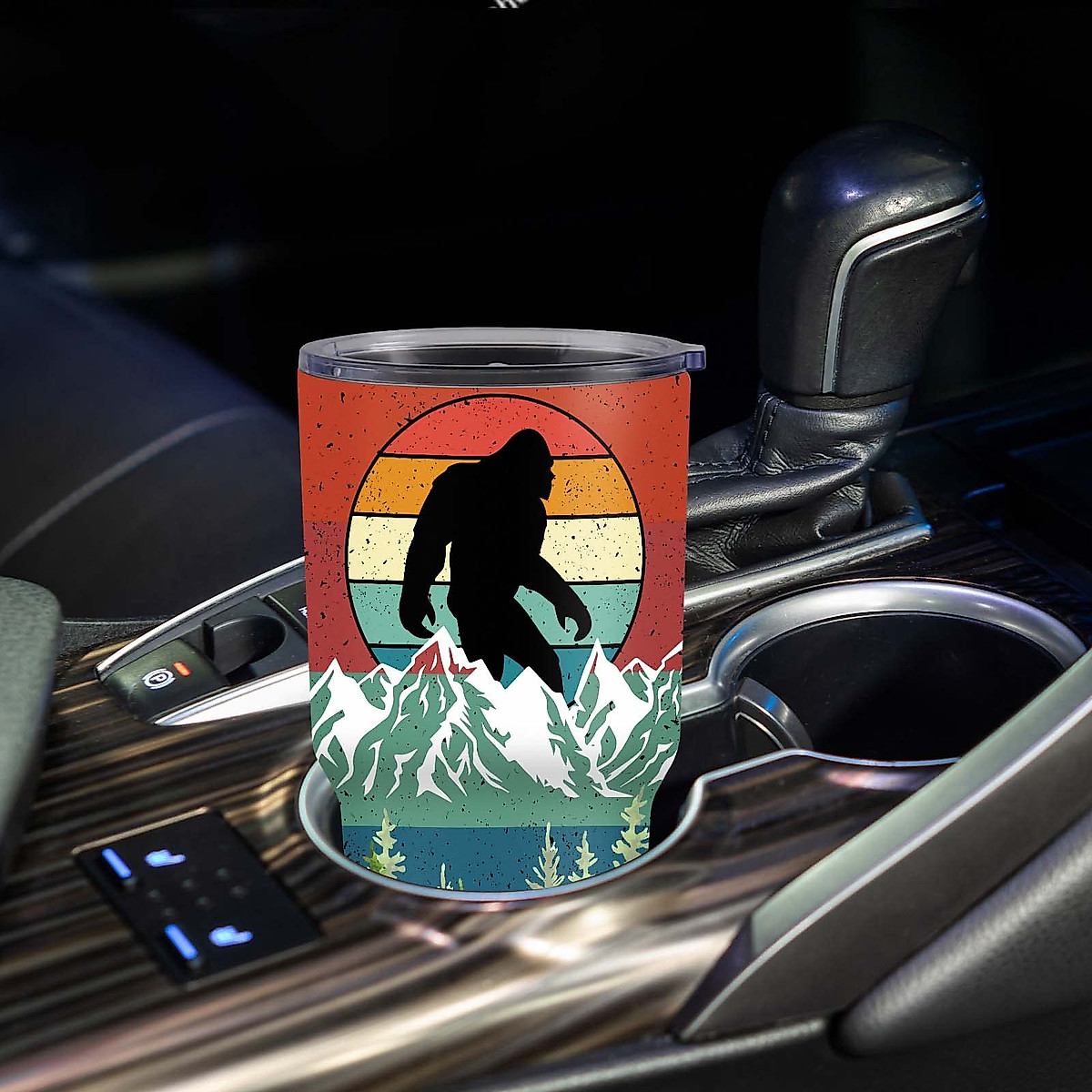 Sasquatch Gifts Tumbler,Bigfoot Gifts for Men, Funny Idea for Bigfoot Sasquatch Lover, Black Stainless Steel Insulated Tumbler 30 Oz, Great for Big Foot Party,Funny Gifts for Campers Wander Gifts Cup