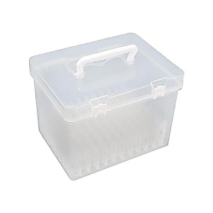 Marker Pen Carrying Case Marker Pens Storage Box Pencil Organizer Portable Clear Handheld Marker Pen Organizer Marker Holder with Slots, 108 Slots