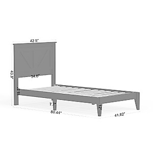 Glenwillow Home Farmhouse Solid Wood Platform Bed in Twin - Classic Cherry