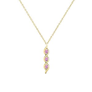 Dazzlingrock Collection Round Pink Sapphire Ladies Twist 3 Stone Infinity Pendant (Color Pink, Clarity Highly Included), 10K Yellow Gold