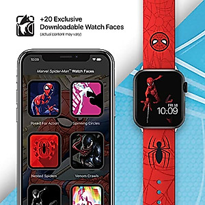 MARVEL ñ Spider-Man Insignia Smartwatch Band - Officially Licensed, Compatible with Every Size & Series of Apple Watch (watch not included)