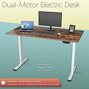 TOPSKY Dual Motor Electric Adjustable Standing Computer Desk for Home and Office (White Frame only)