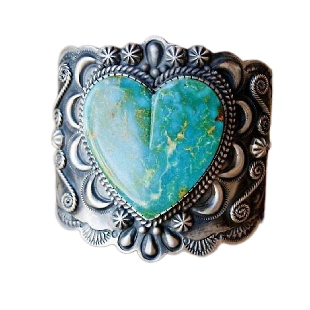 LRGKMCWTOB 925 Sterling Silver Ring Climbing Love Turquoise Cut Natural Turquoise Bridal Ring Women's Ring Jewelry Birthday Proposal Hollow Engagement Party Band Rings Size 6-10 (Stze 8)