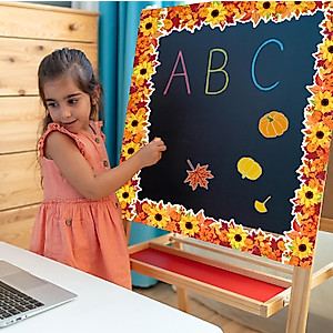 66ft Fall Bulletin Board Borders Sunflower Maple Leaves Pumpkins Theme Border Trim for School Classroom Blackboard Office Chalkboard Autumn Themed Party Thanksgiving Decoration Wall Decor