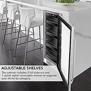 Whynter BBR-638SB Stainless Steel 12 inch Built Undercounter Beverage Refrigerator with Reversible Door, Digital Control, Lock and Carbon Filter, 60-Can