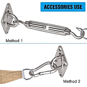 HongWay 40pcs Sun Shade Sail Hardware Kit, 6 Inch for Triangle Rectangle Sunshade Sail Installation, 304 Anti-Rust Stainless Steel, Triangle Shade Sails Accessory for Garden Outdoors, Patio Lawn
