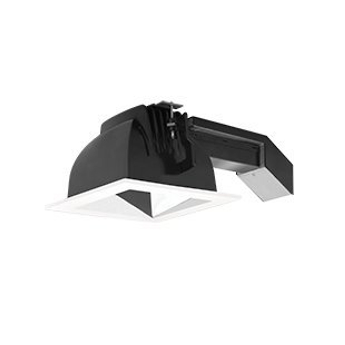 RAB Lighting RDLED6S26E-50YN-S-W White Trim Ring Specular Silver 6'' Square Trim Cone 26W 3500 K Warm Dimmable ELV 50 Degree Square Remodeler LED Downlights Module