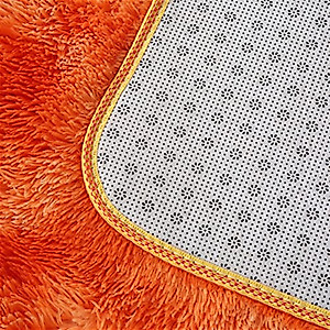 Lifup Soft Fluffy Modern Fuzzy Abstract Area Rug, Cozy Plush Rectangle Rug Shaggy Carpet for Living Room Bedroom Home Décor Tie Dye Orange 2.6 x 3.9 Feet