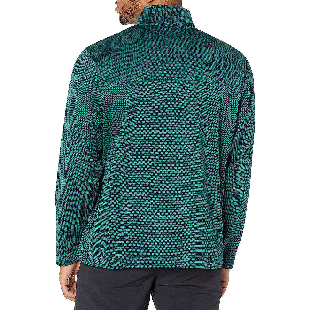 PGA TOUR Men's Long Sleeve Two Tone Half Zip Golf Jacket, Dark Submerged HTHR, Small