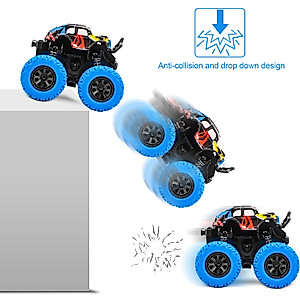 PlyEeight 2pcs Friction Powered Cars for Toddlers, 360° Rotation Stunt Push and Go Cars Educational Toys for 3 4 5 6 Year Old Boys Girls Gifts