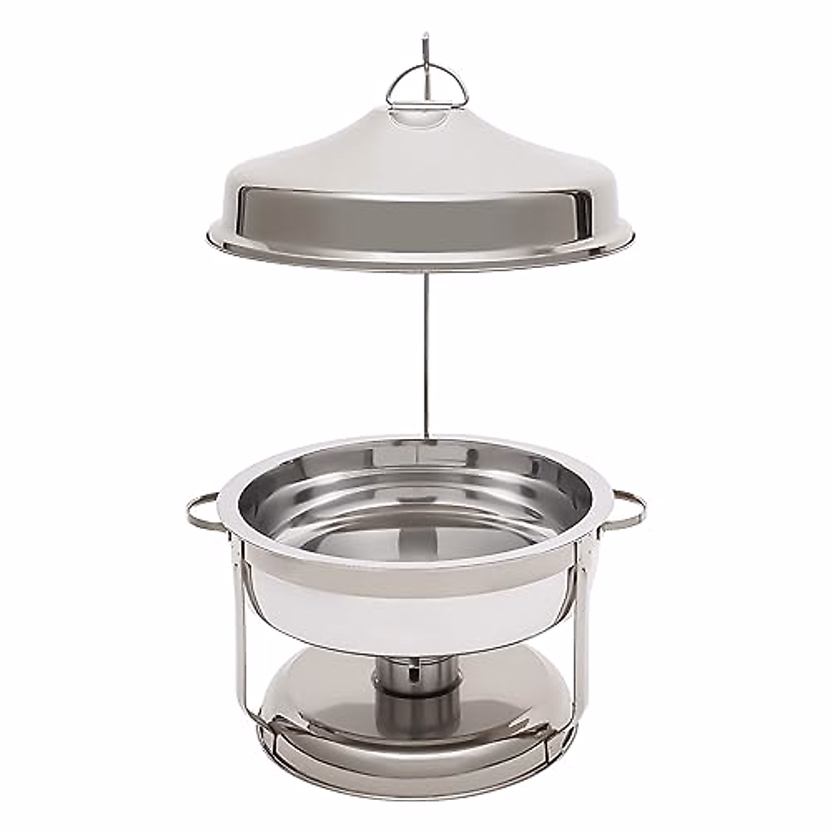 BAIODNB Chafing Dishes for Buffet Set, Round Stainless Steel Catering Food Pan Warmers with Lids, Buffet Servers and Warmers Sets Ideal for Parties and Events (Silver)