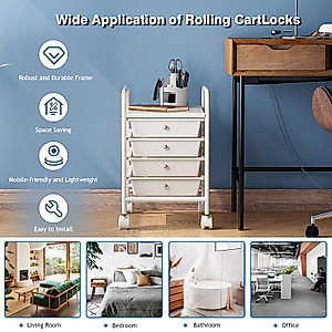 4-Tier Utility Cart with 4 Drawers, Rolling Utility Cart with 2 Lockable Wheels, Multipurpose Mobile Rolling Drawer Cart, Easy Assembly Office Bathroom Kitchen (4 Layers New)