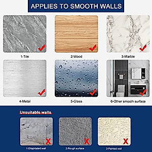 NearMoon Adhesive Hooks, Stainless Steel Bath Towel Holders No Drilling Rustproof Wall Hooks for Coat Bag Key Hat, Stick on Wall Robe Hangers for Bathroom Livingroom Kitchen, 5 Pack (Brushed Nickel)