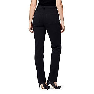 Gloria Vanderbilt Women's Amanda Classic High Rise Tapered Jean Standard, Black, 10 Long