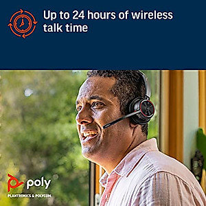 Poly (Plantronics + Polycom) Voyager 4310 UC Wireless Headset (Plantronics)-Single-Ear Headset w/Mic-Connect to PC/Mac via USB-A Bluetooth Adapter,Cell Phone via Bluetooth,Black,218470-02