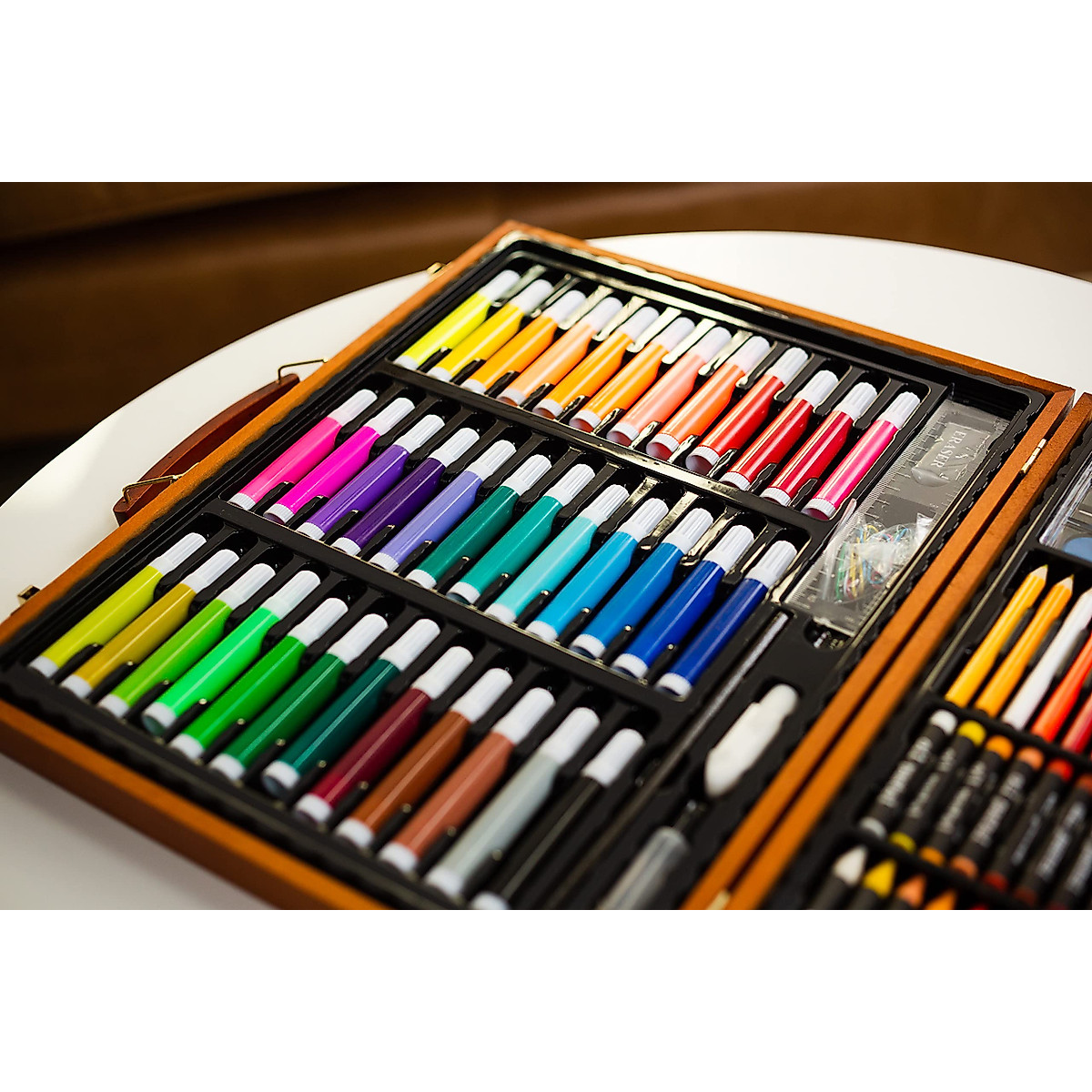 Qualtry Painting, Drawing & Art Supplies with Personalized Wooden Art Case for Kids 6-8 and 9-12 (Adventure Design) - Art Set, Paint Set, and Drawing Pencils Set for Boys and Girls