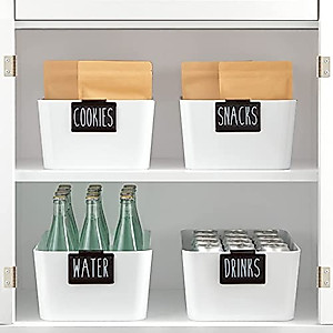 Talented Kitchen 8 Piece Metal Basket Labels Clip On Holders with 40 Labels for Kitchen Storage, Black Label Clips for Storage Bins